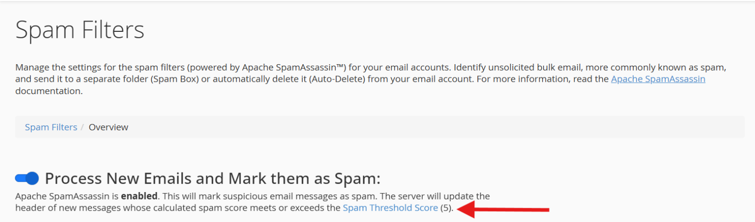 SpamAssassin : How to Enable or Disable SpamAssassin in cPanel