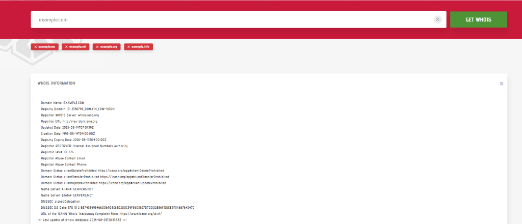 WHOIS database : How to check domain status
